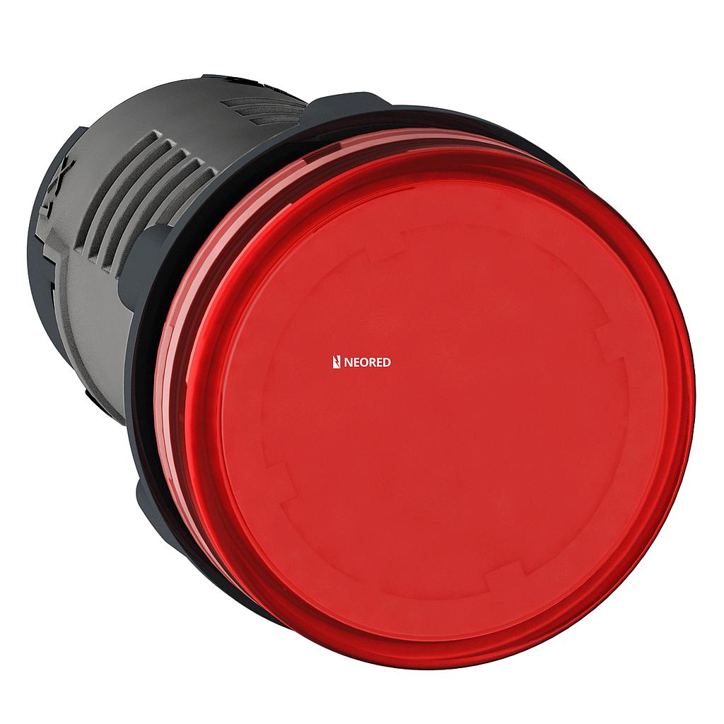 Piloto luminoso plástico monolítico Rojo, Led 230VAC | Neored