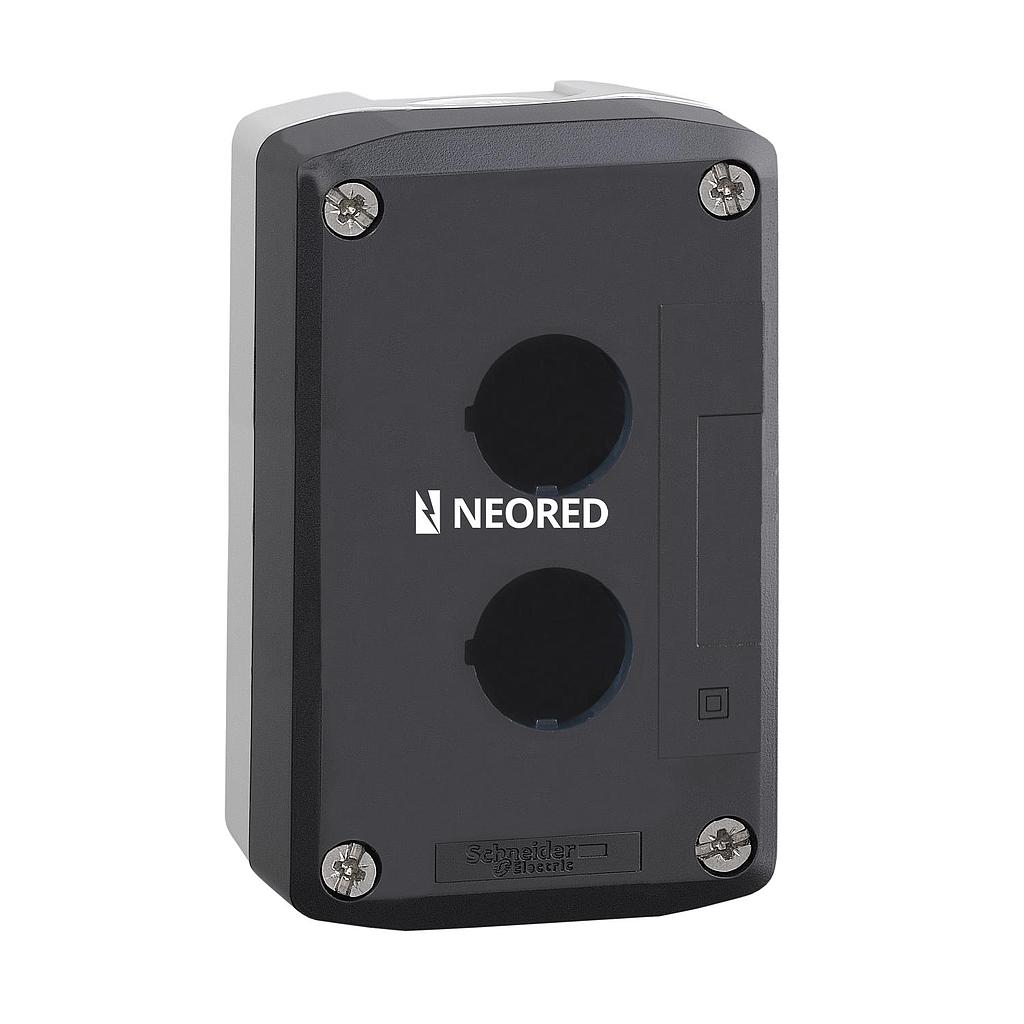 Caja plástica, con 2 perforaciones para cabezales XB5 | Neored