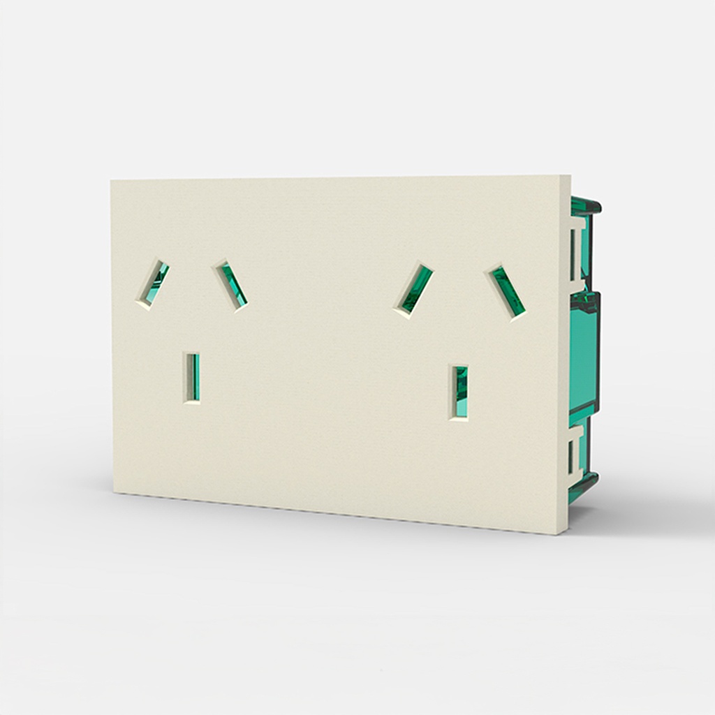 MOD.TOMA BIP.C/TIERRA DOBLE "EASYFIT" SIN DERIVACIONES - BLANCA | Neored